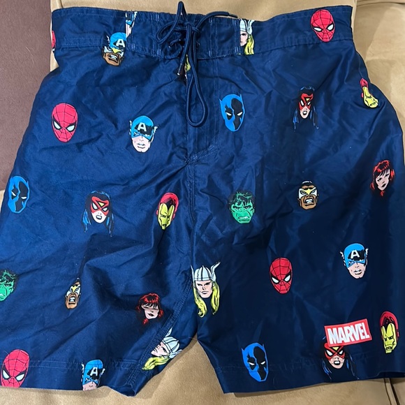 Bioworld | Swim | Mens Marvel Swim Trunks | Poshmark